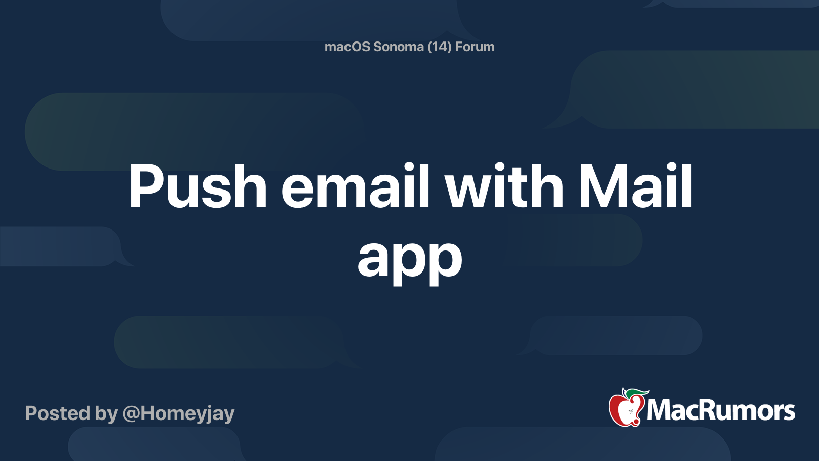 Push email with Mail app | MacRumors Forums