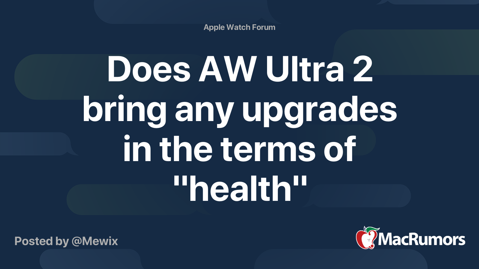 Does AW Ultra 2 bring any upgrades in the terms of "health ...