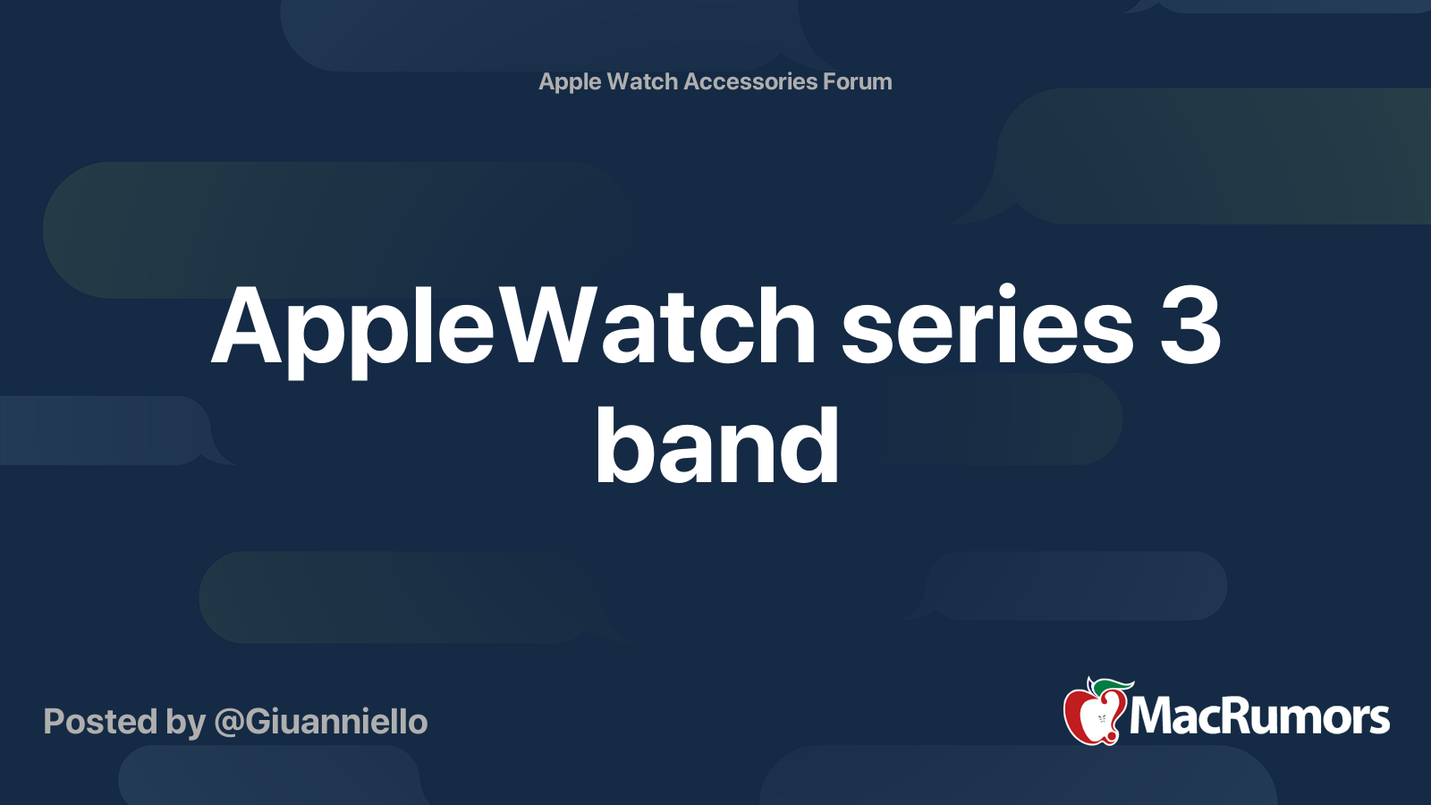 AppleWatch series 3 band | MacRumors Forums