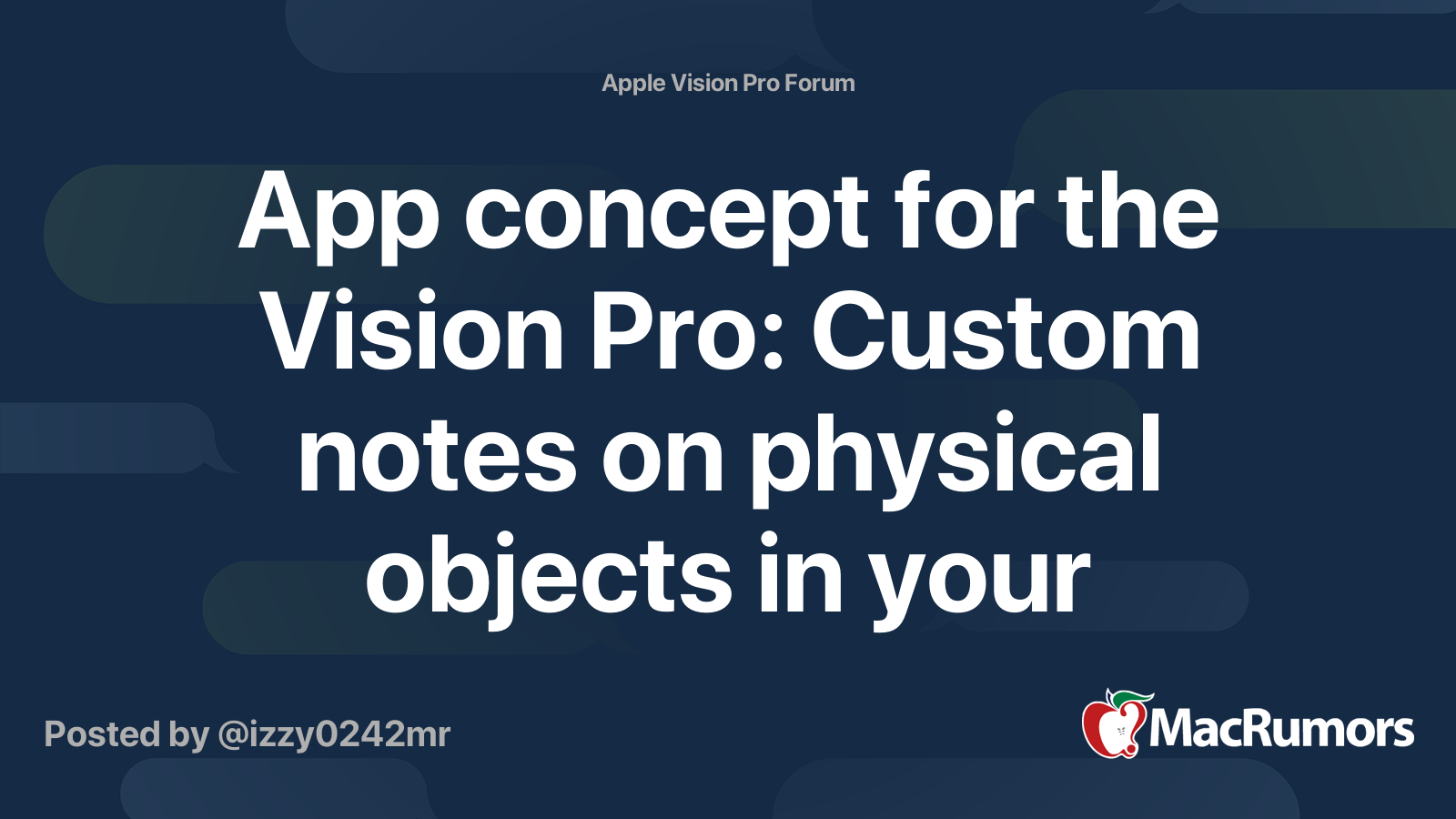 App concept for the Vision Pro: Custom notes on physical objects in ...