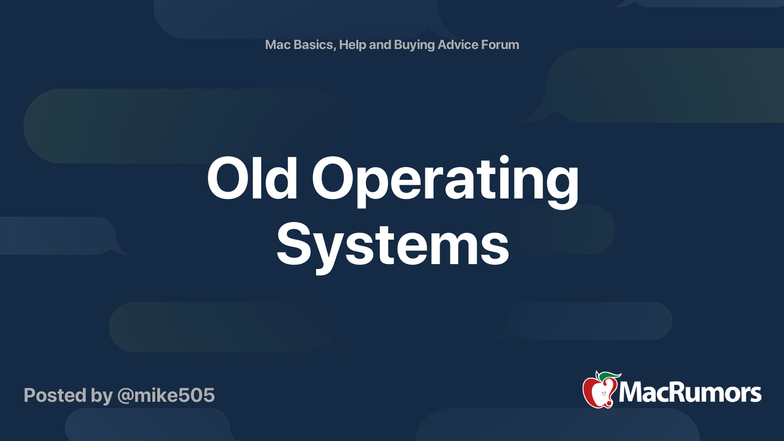 Old Operating Systems | MacRumors Forums