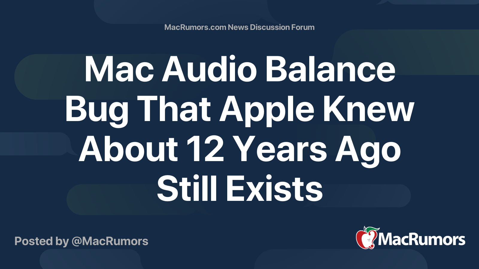 Mac Audio Balance Bug That Apple Knew About 12 Years Ago Still Exists ...