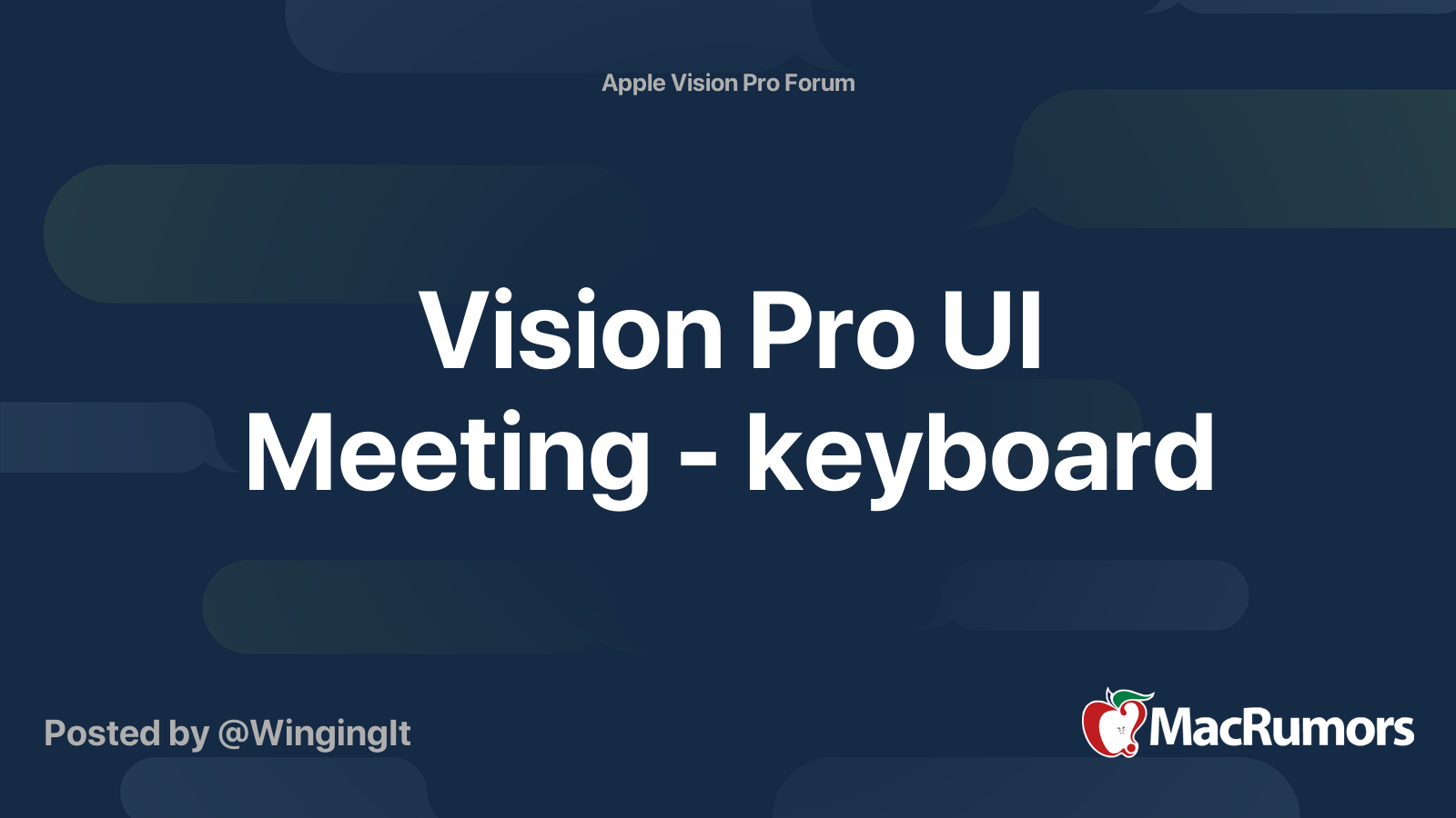 Vision Pro UI Meeting - keyboard | MacRumors Forums