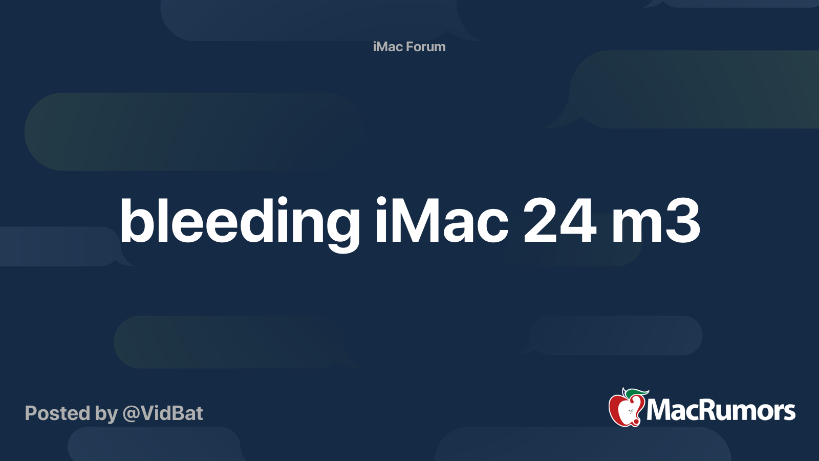 bleeding iMac 24 m3 | MacRumors Forums