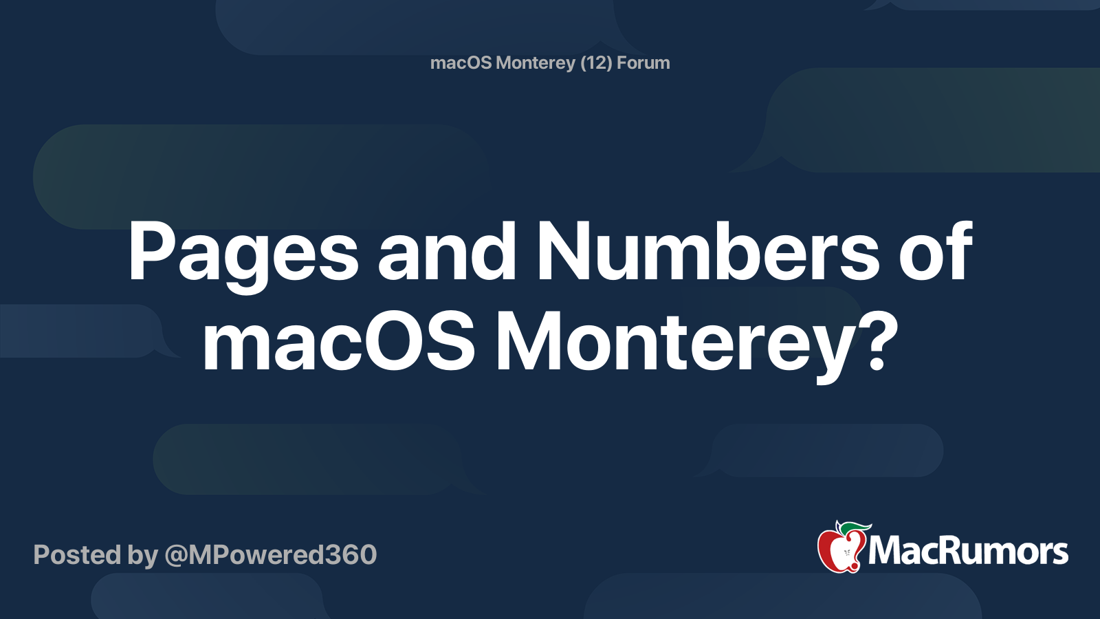Pages and Numbers of macOS Monterey? | MacRumors Forums