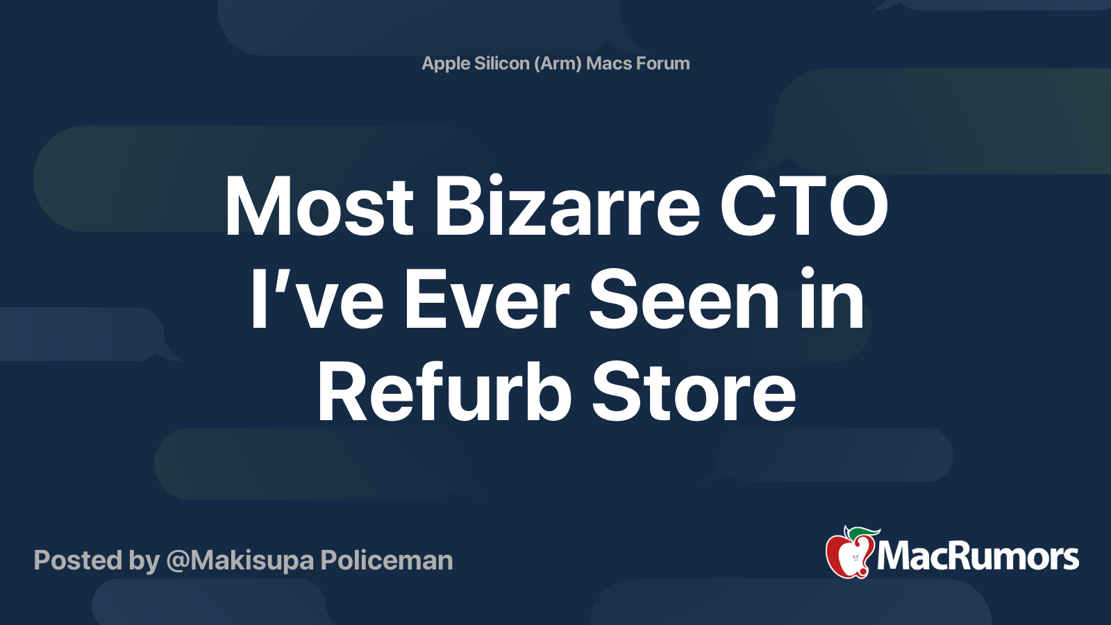 Most Bizarre CTO I’ve Ever Seen in Refurb Store | MacRumors Forums
