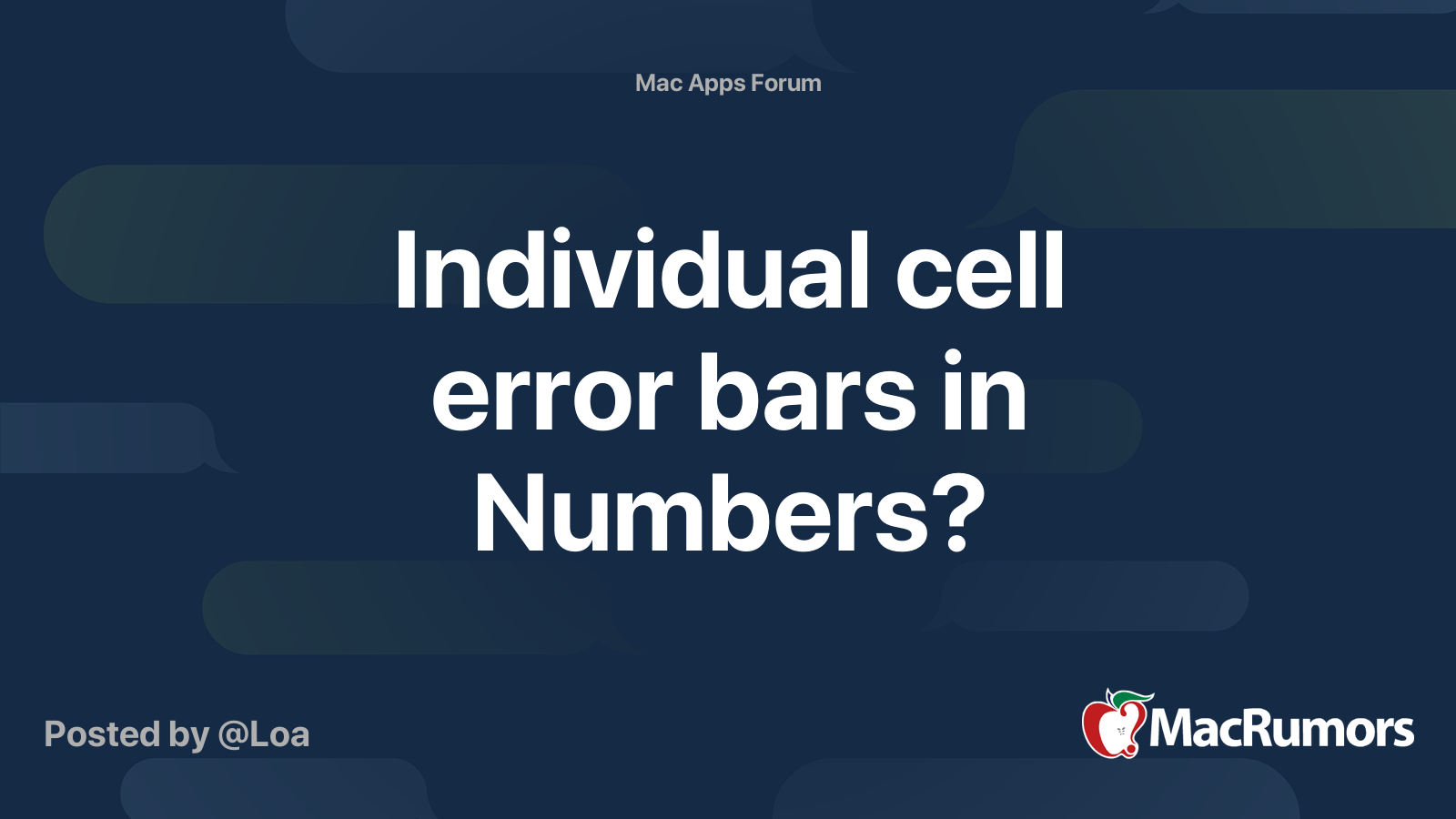 Individual Cell Error Bars In Numbers Macrumors Forums 4956