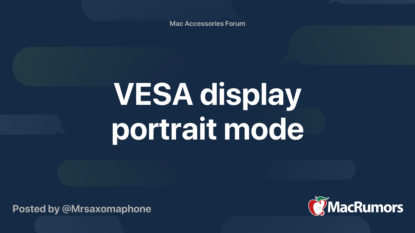 VESA display portrait mode | MacRumors Forums