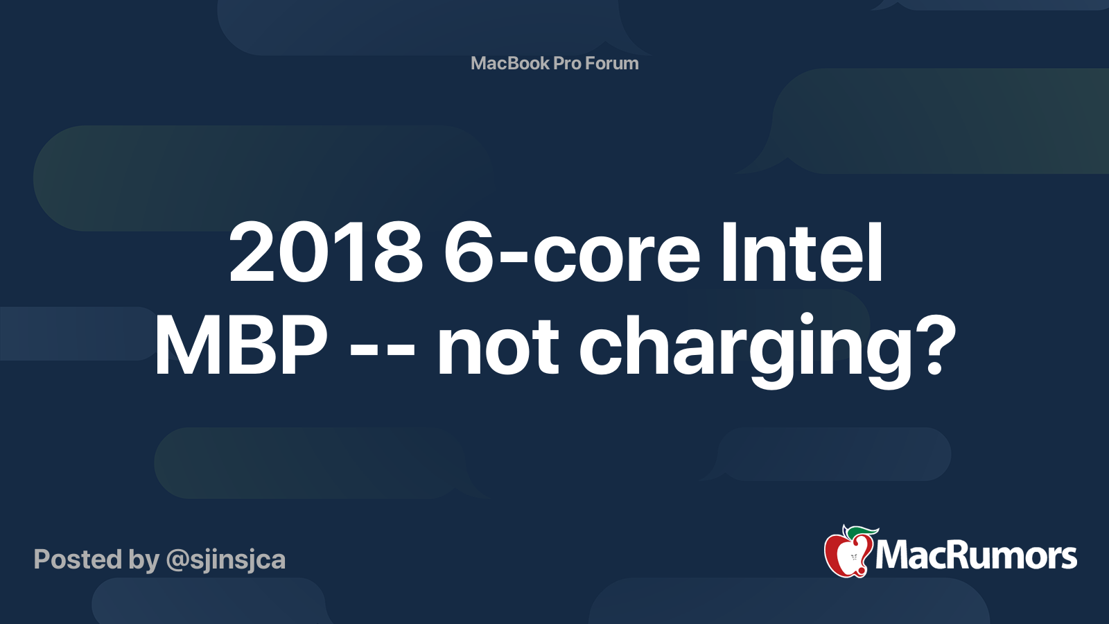 2018 6-core Intel MBP -- not charging? | MacRumors Forums