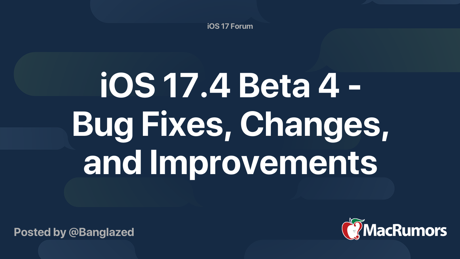iOS 17.4 Beta 4 ― Bug Fixes, Changes, and Improvements | MacRumors Forums