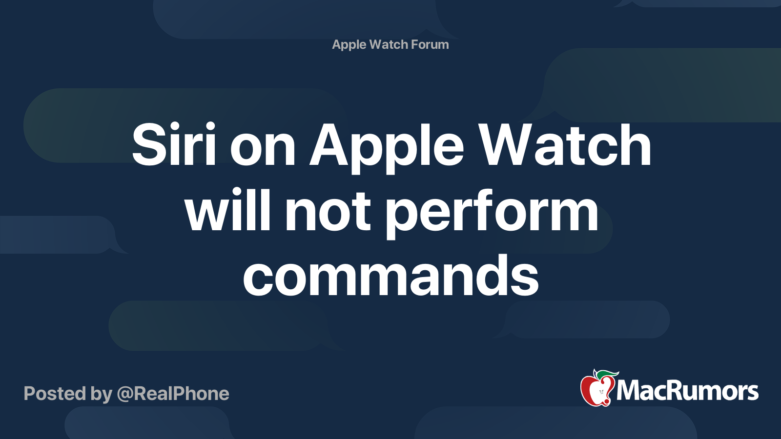 Siri on Apple Watch will not perform commands | MacRumors Forums