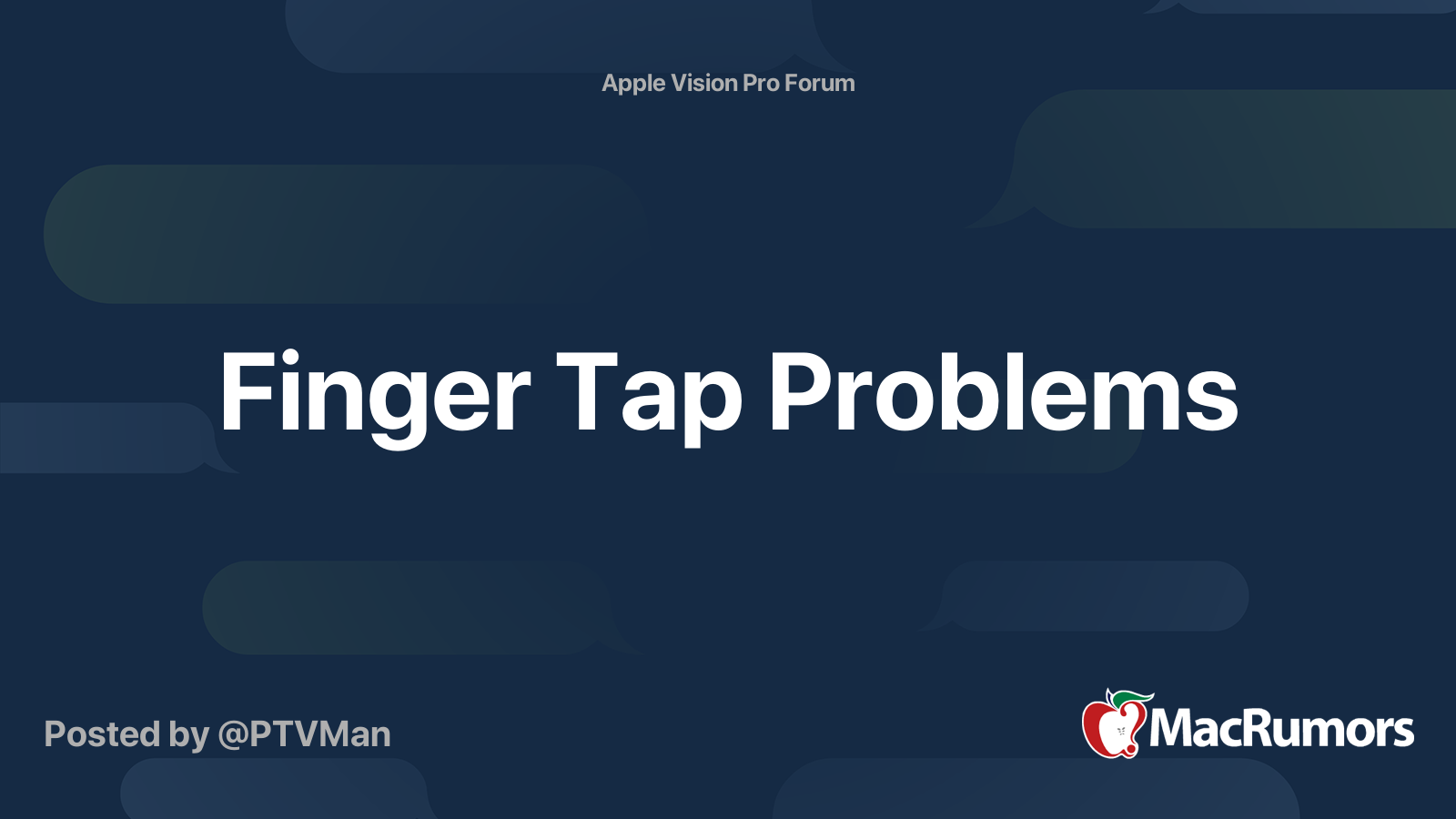 Finger Tap Problems | MacRumors Forums