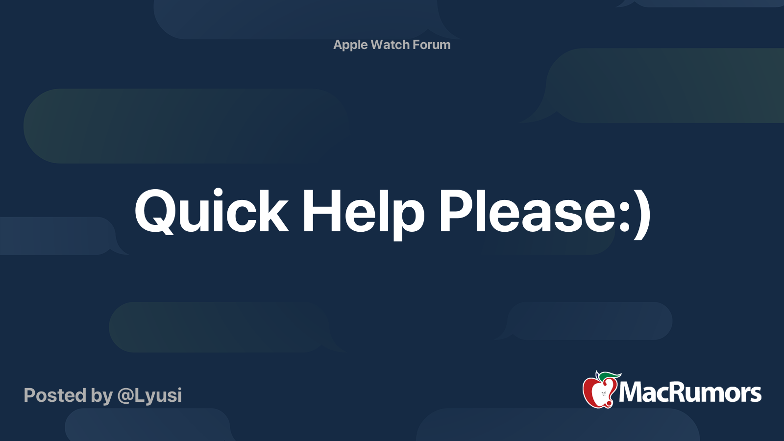 Quick Help Please:) | MacRumors Forums