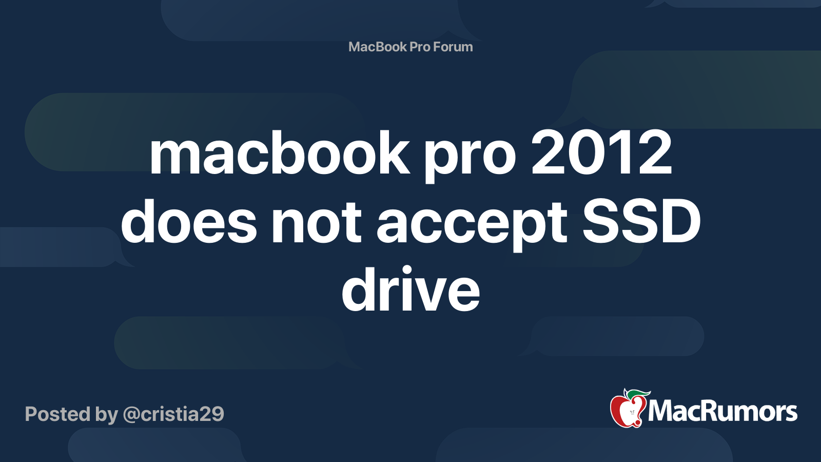 macbook pro 2012 does not accept SSD drive | MacRumors Forums
