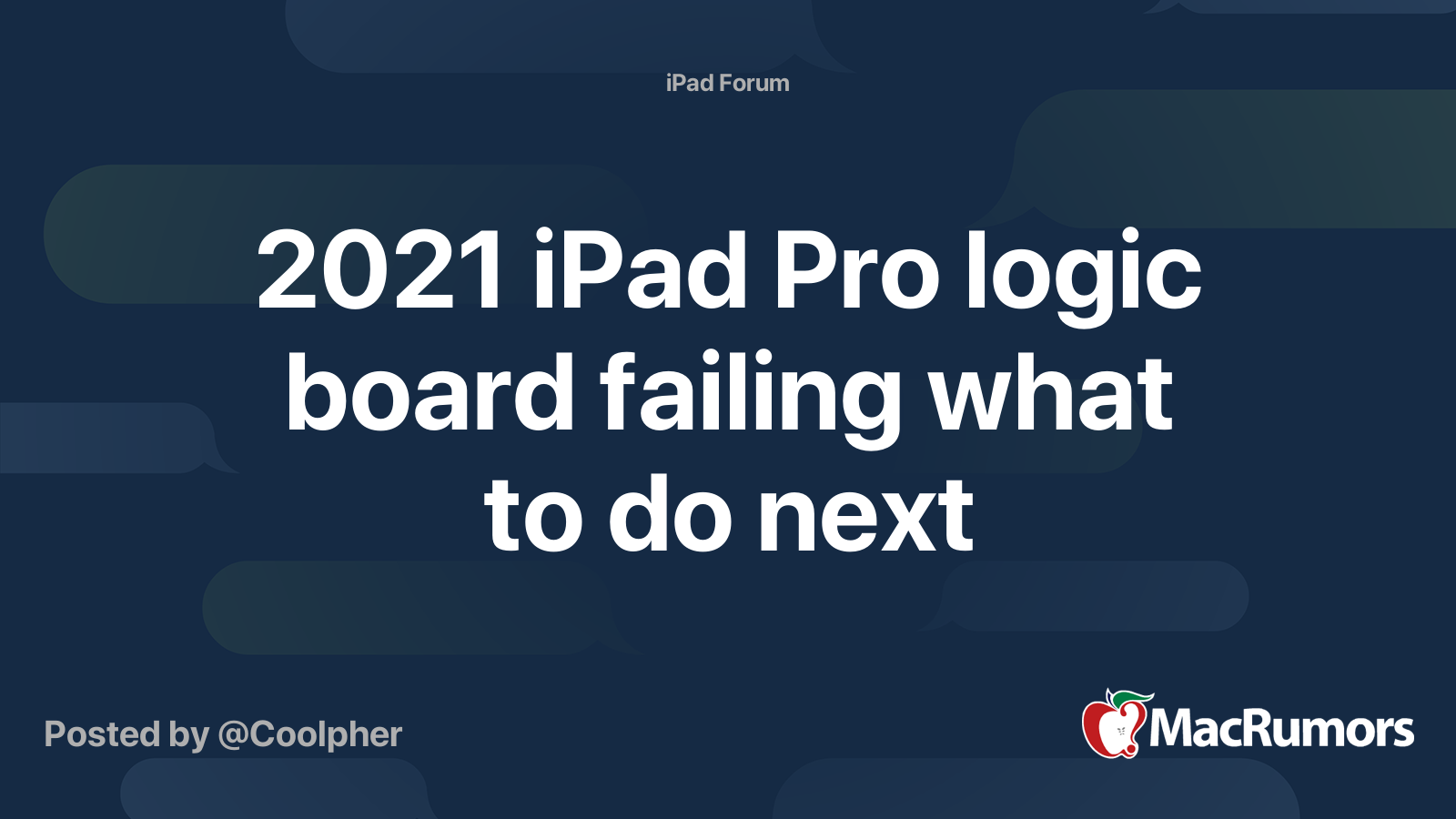 2021 iPad Pro logic board failing what to do next | MacRumors Forums