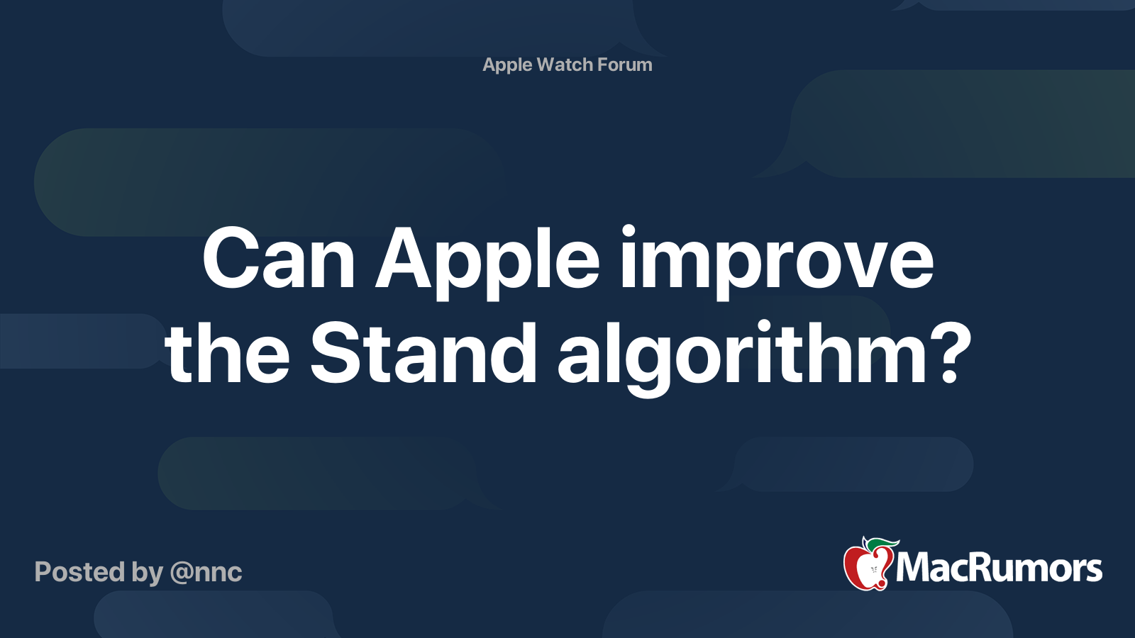 Can Apple improve the Stand algorithm? | MacRumors Forums