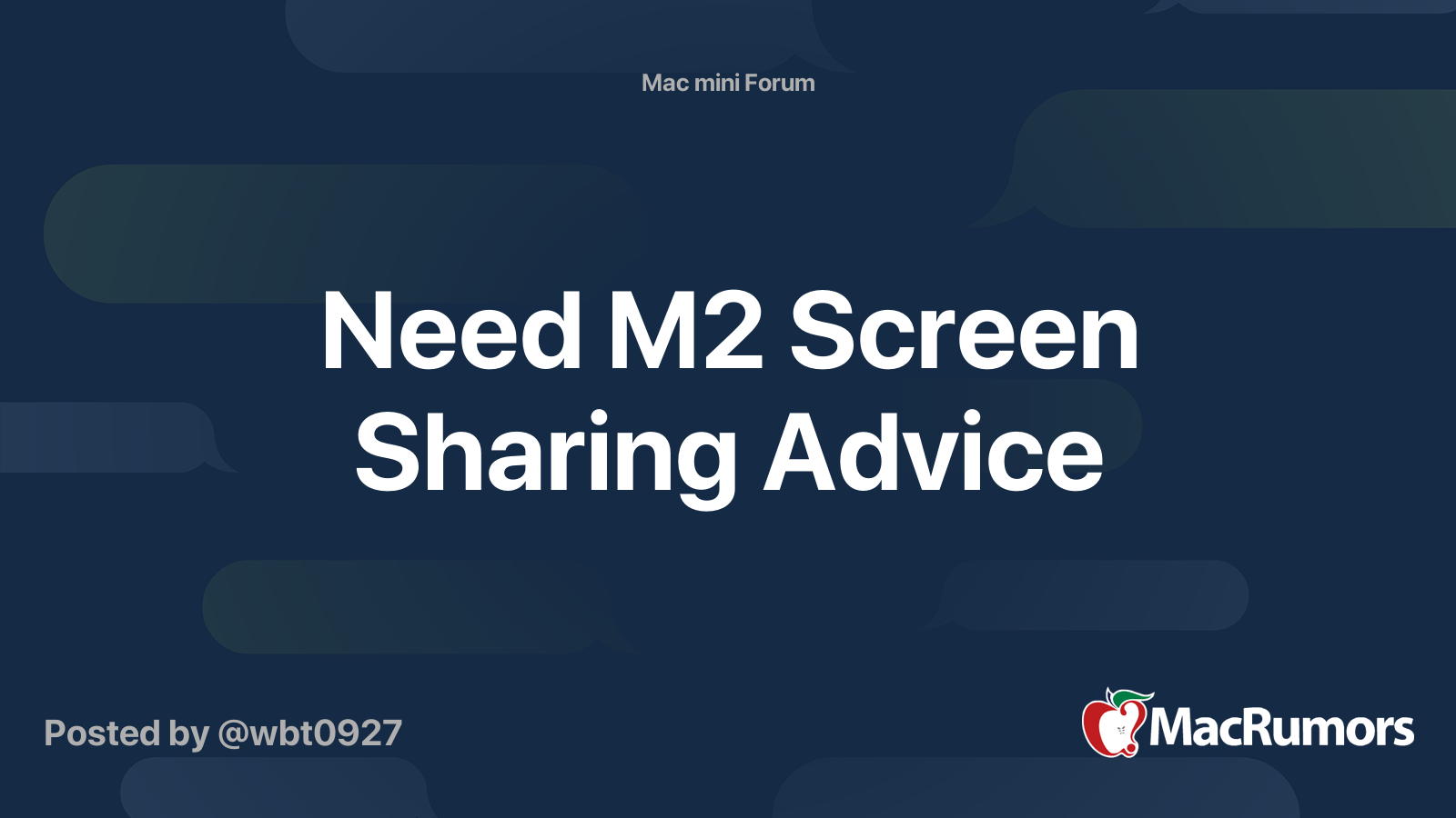 Need M2 Screen Sharing Advice | MacRumors Forums