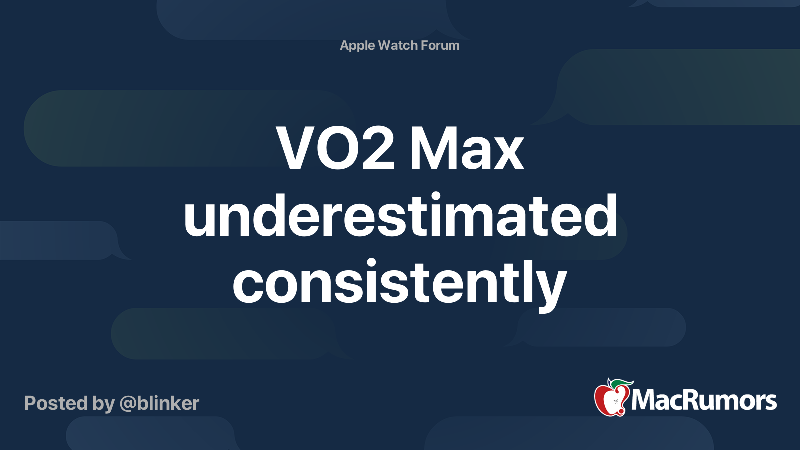VO2 Max underestimated consistently | MacRumors Forums