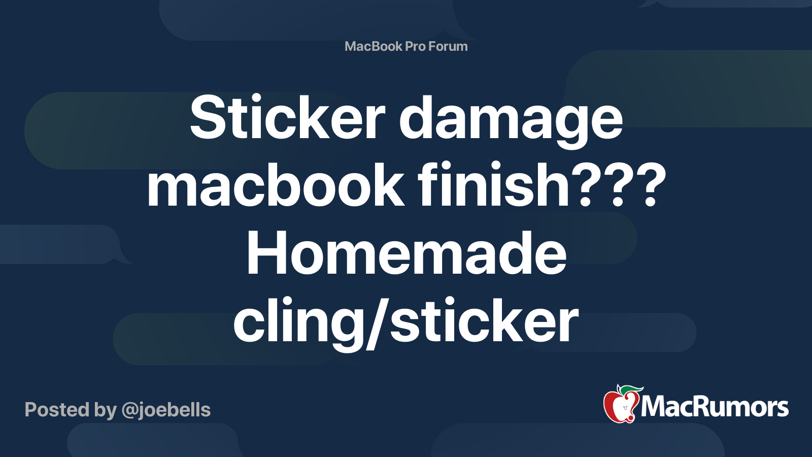 Sticker damage macbook finish??? Homemade cling/sticker cover ...