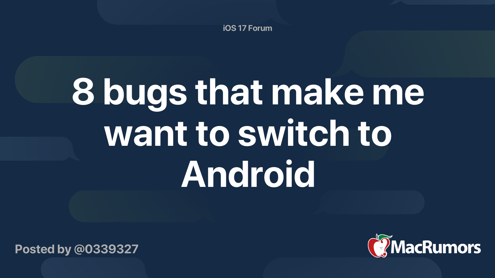 8 bugs that make me want to switch to Android | MacRumors Forums