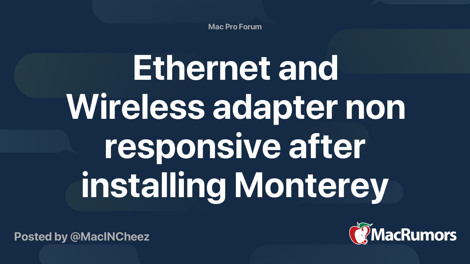 Ethernet and Wireless adapter non responsive after installing Monterey on mac pro 5.1 ...
