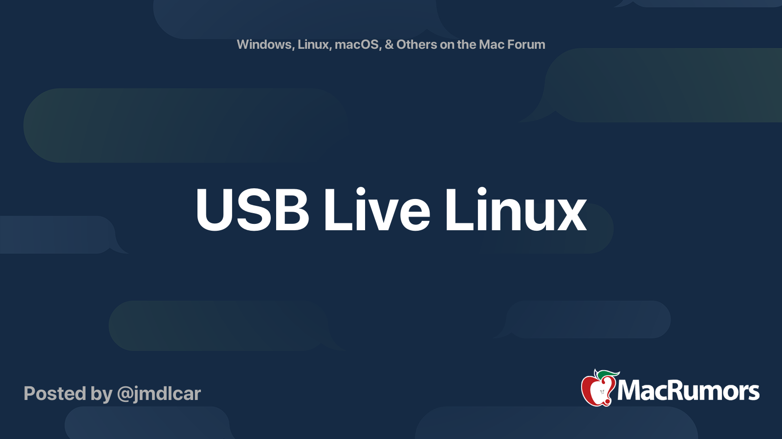 USB Live Linux | MacRumors Forums