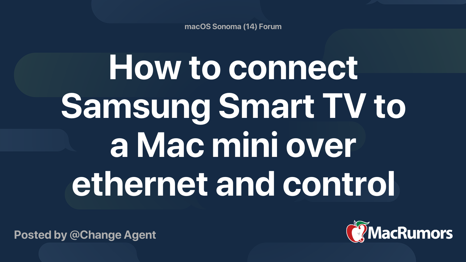 How to connect Samsung Smart TV to a Mac mini over ethernet and control ...