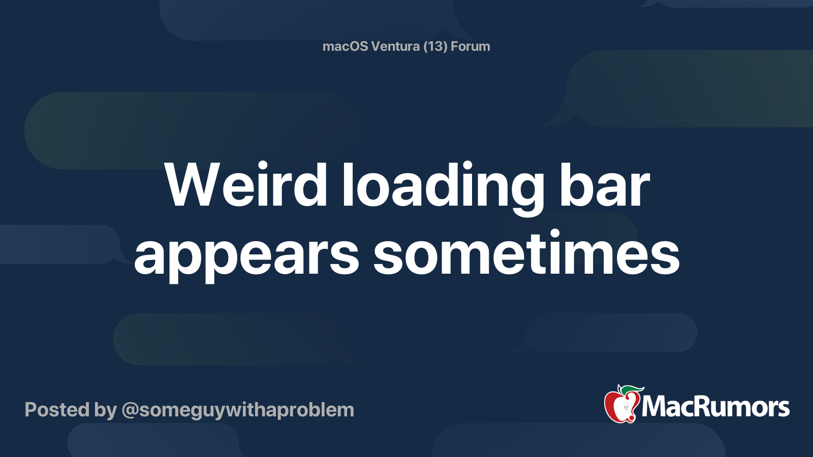 Weird loading bar appears sometimes | MacRumors Forums