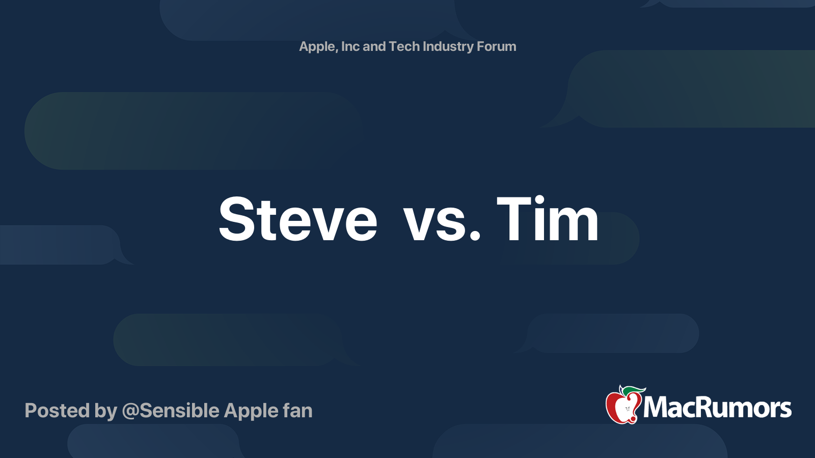 Steve vs. Tim | MacRumors Forums