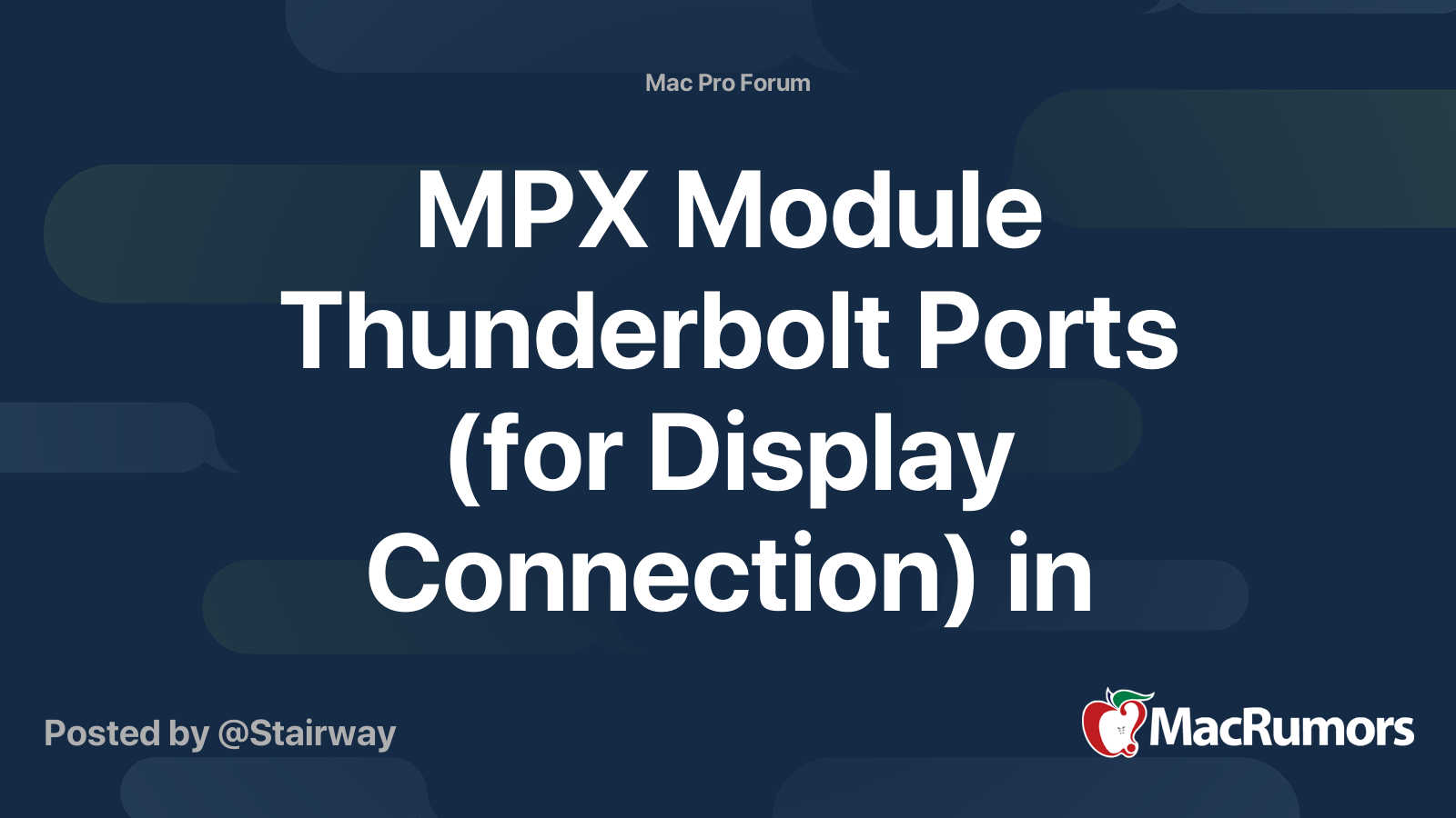 MPX Module Thunderbolt Ports (for Display Connection) in Windows ...