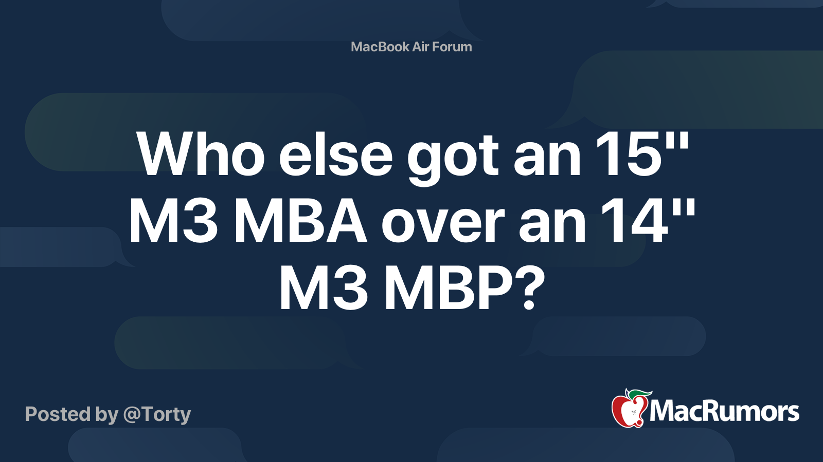 Who else got an 15" M3 MBA over an 14" M3 MBP? | MacRumors Forums