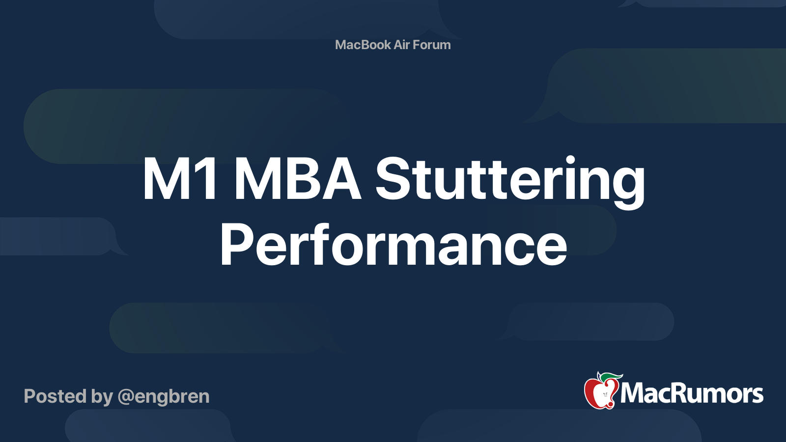 M1 MBA Stuttering Performance | MacRumors Forums