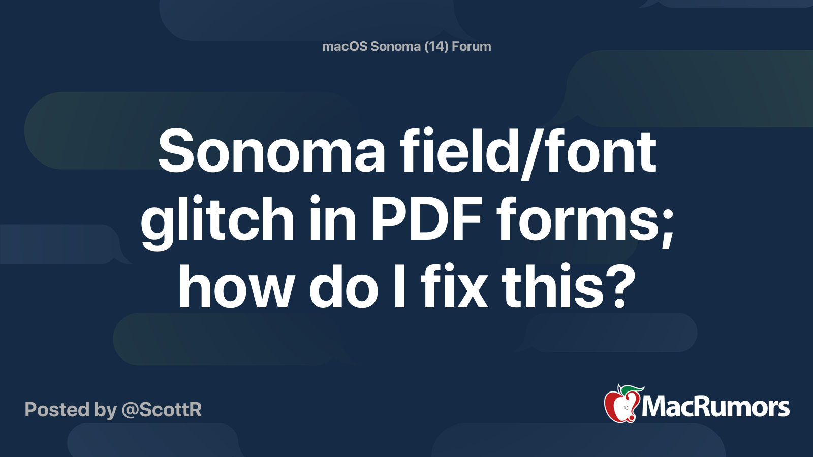 Sonoma field/font glitch in PDF forms; how do I fix this? | MacRumors Forums