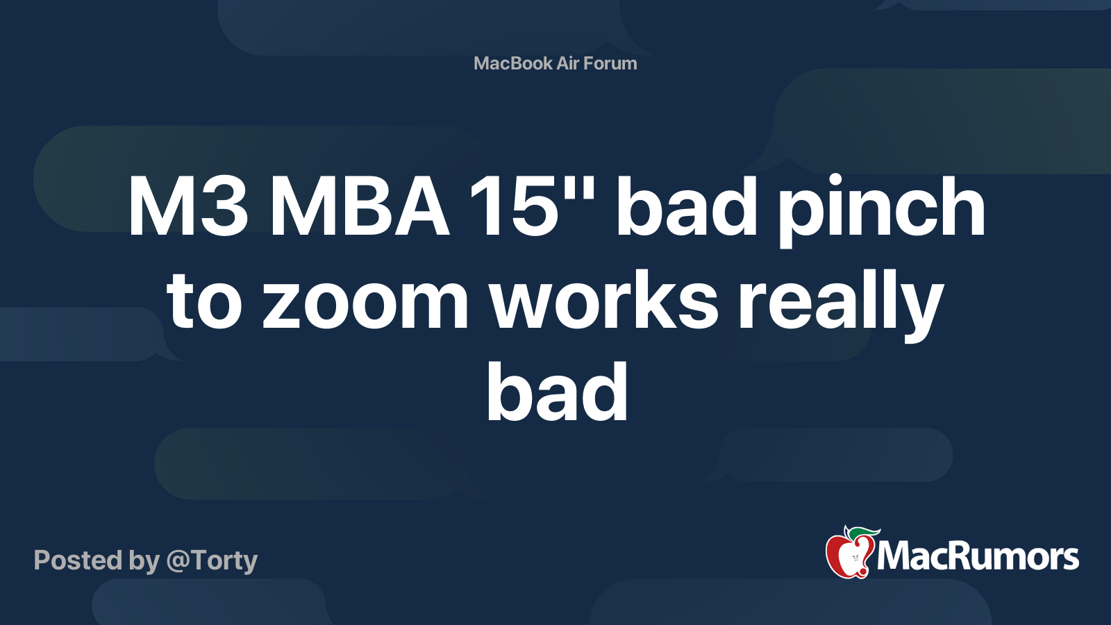 M3 MBA 15" bad pinch to zoom works really bad | MacRumors Forums