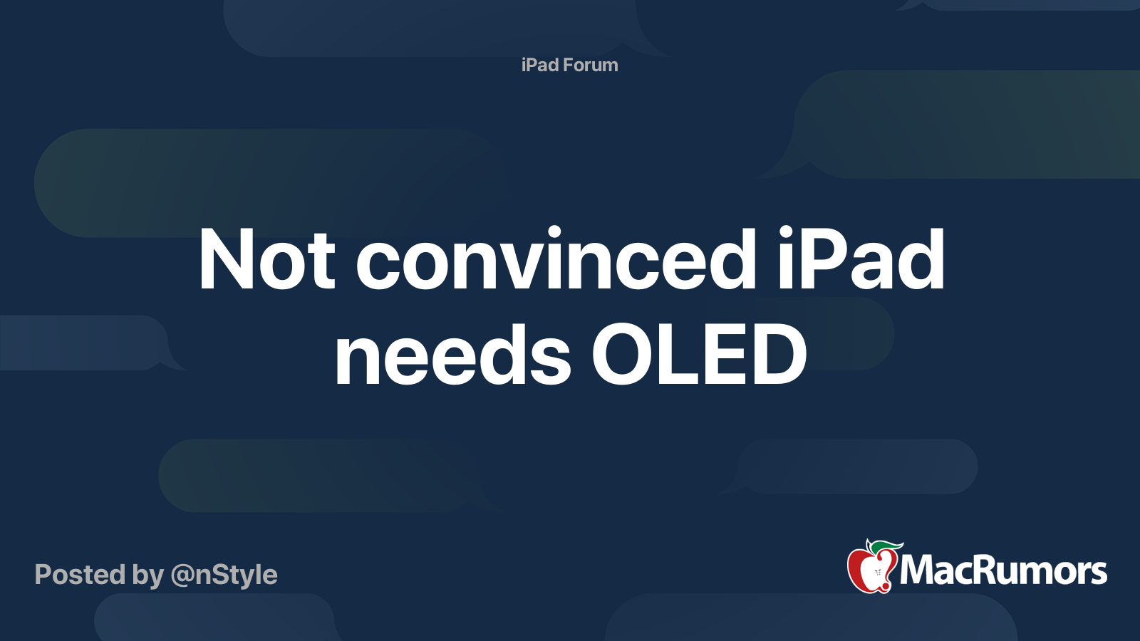 Not convinced iPad needs OLED | MacRumors Forums