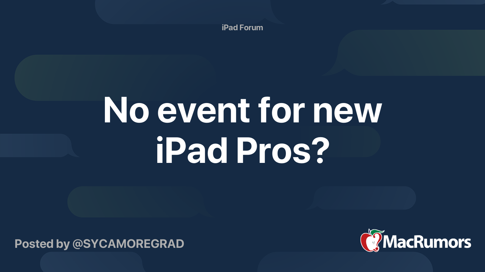 No event for new iPad Pros? | MacRumors Forums