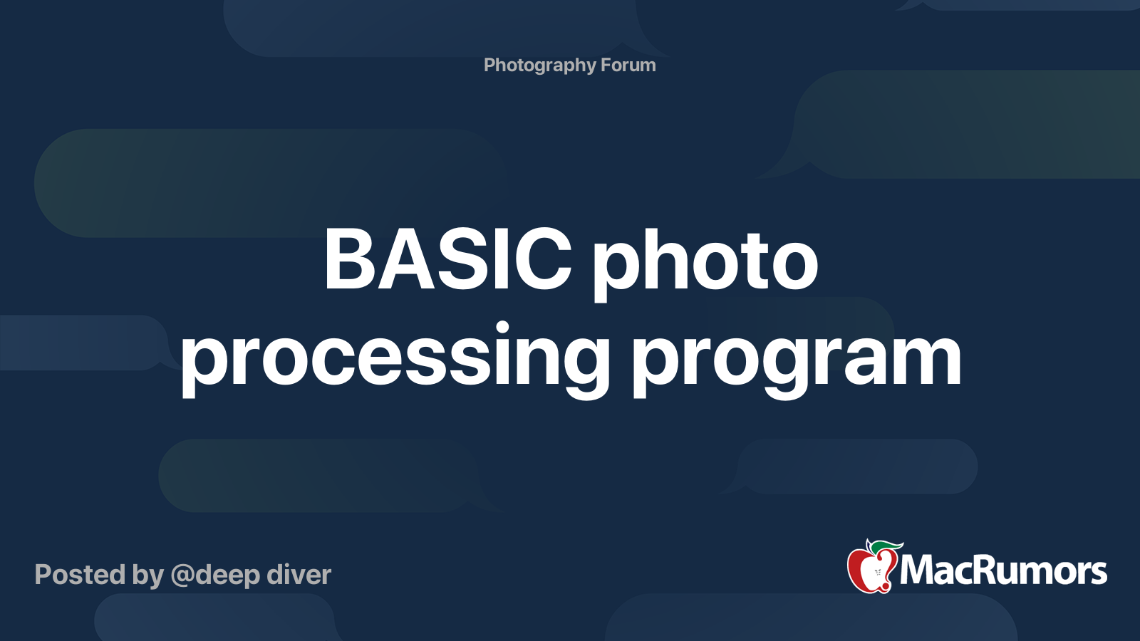 BASIC photo processing program | MacRumors Forums