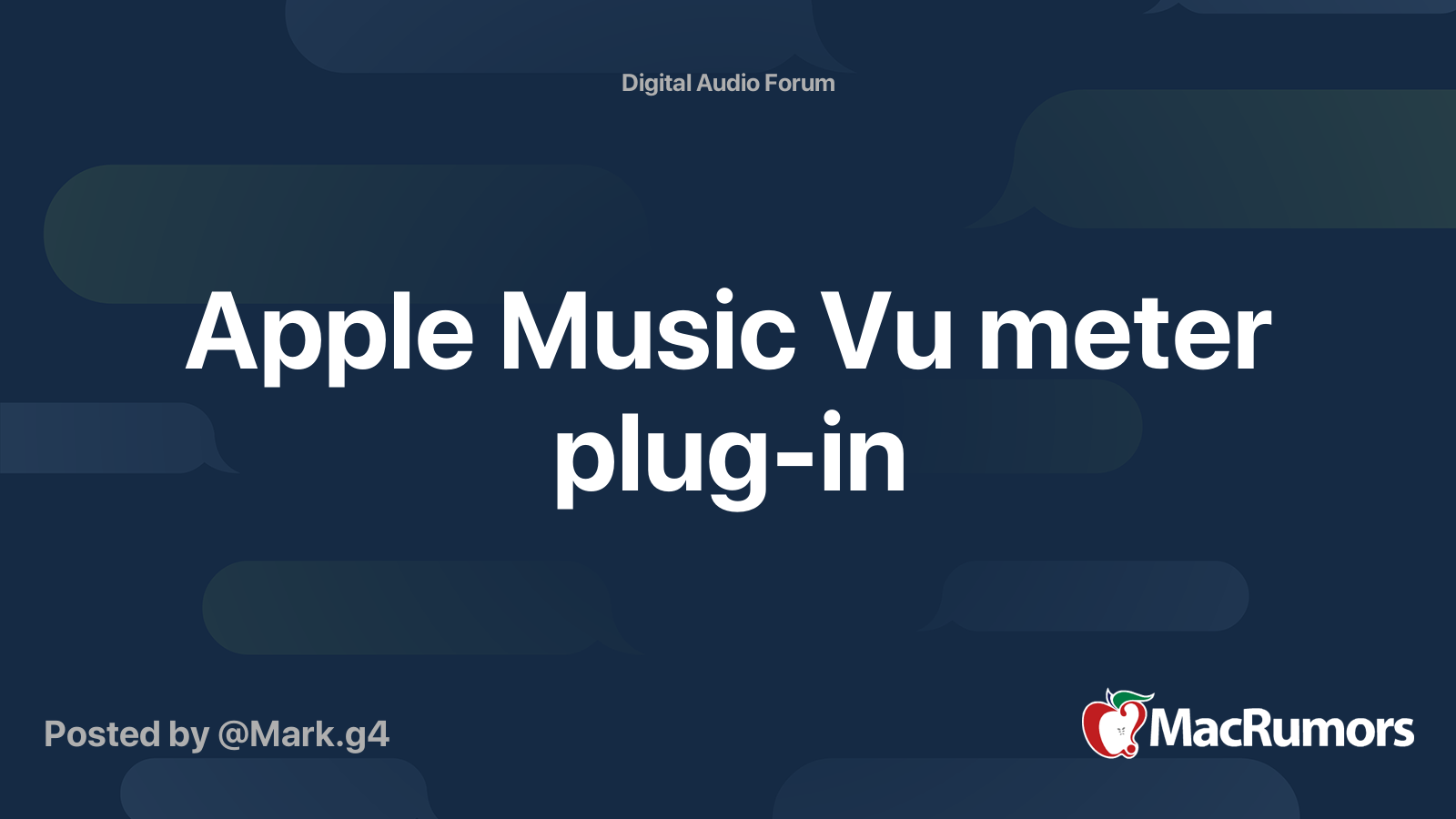 Apple Music Vu meter plug-in | MacRumors Forums