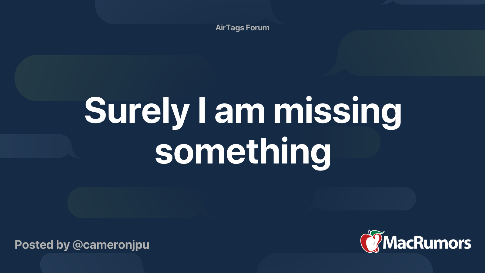 Surely I am missing something | MacRumors Forums