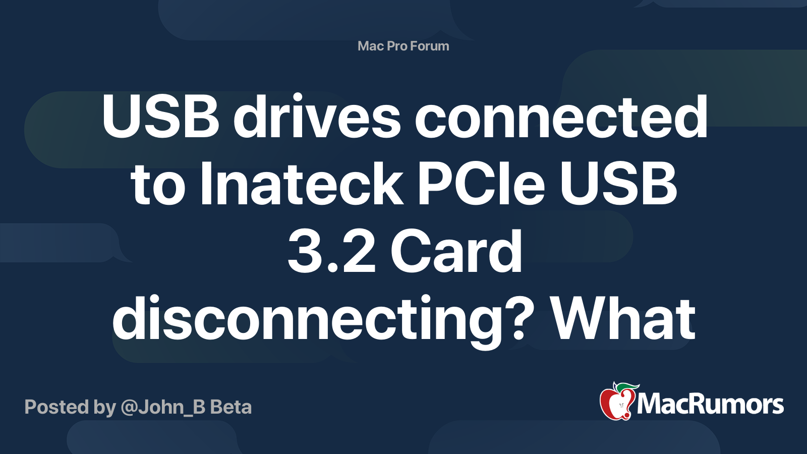 USB drives connected to Inateck PCIe USB 3.2 Card disconnecting? What am I doing wrong ...
