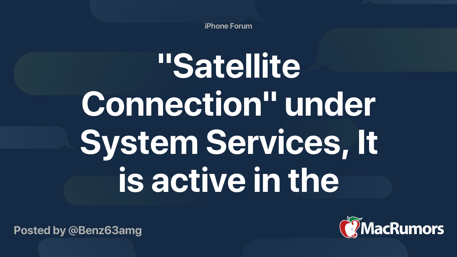 "Satellite Connection" under System Services, It is active in the background and tracking ...