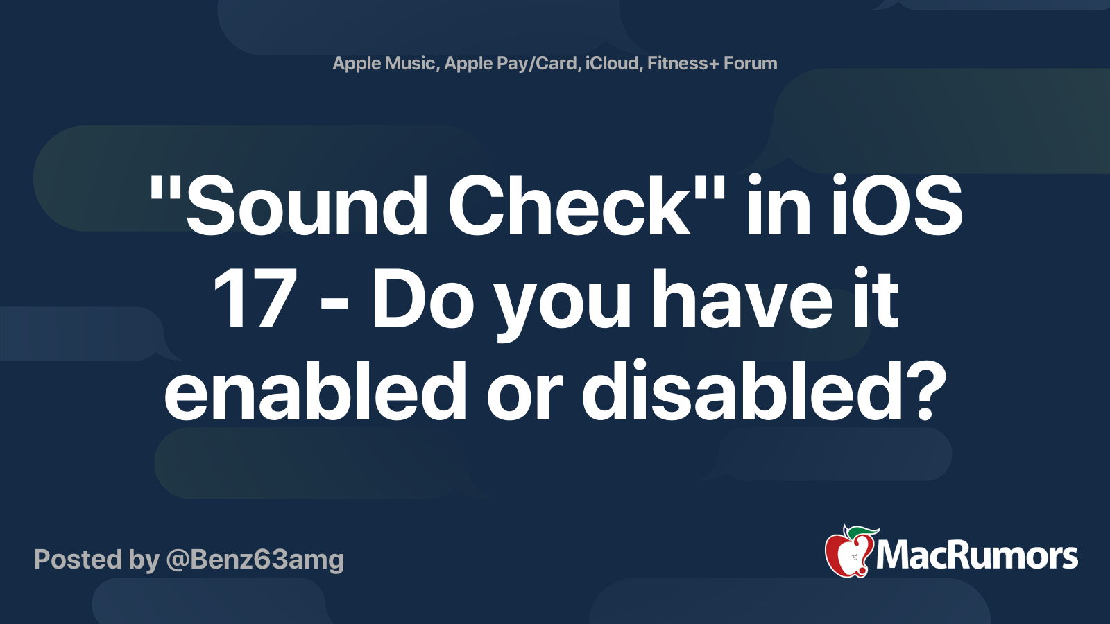 "Sound Check" in iOS 17 - Do you have it enabled or disabled ...