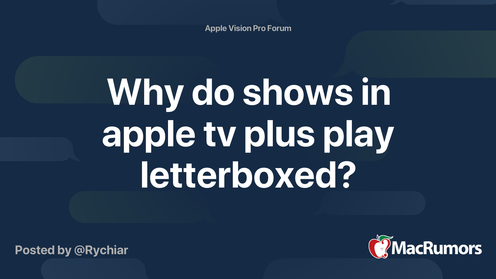 Why do shows in apple tv plus play letterboxed? | MacRumors Forums