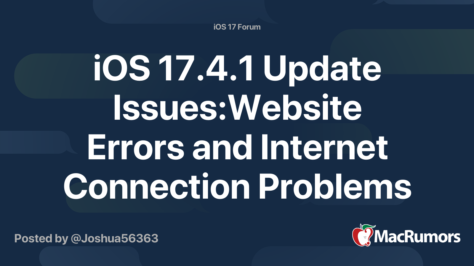 Ios 1741 Update Issueswebsite Errors And Internet Connection