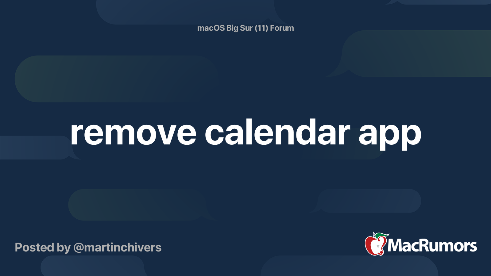 remove calendar app | MacRumors Forums
