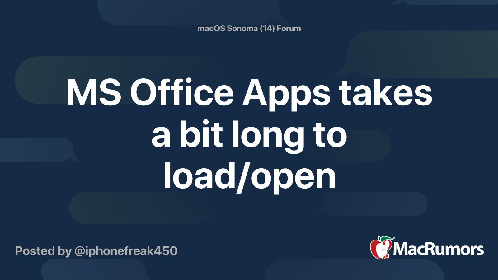 MS Office Apps takes a bit long to load/open | MacRumors Forums