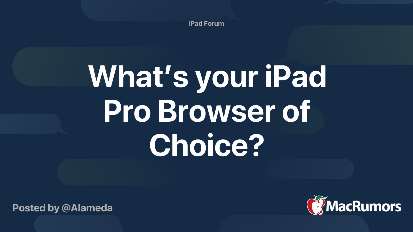 What’s your iPad Pro Browser of Choice? | MacRumors Forums
