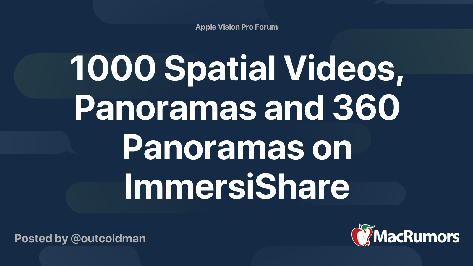 1000 Spatial Videos, Panoramas and 360 Panoramas on ImmersiShare ...