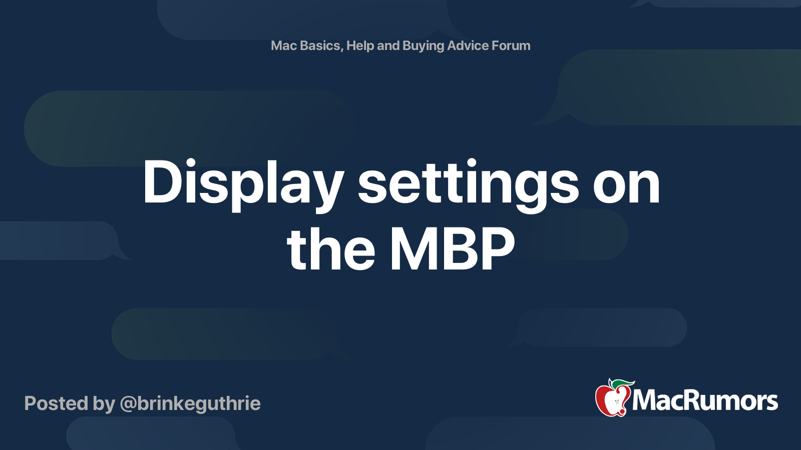 Display settings on the MBP | MacRumors Forums