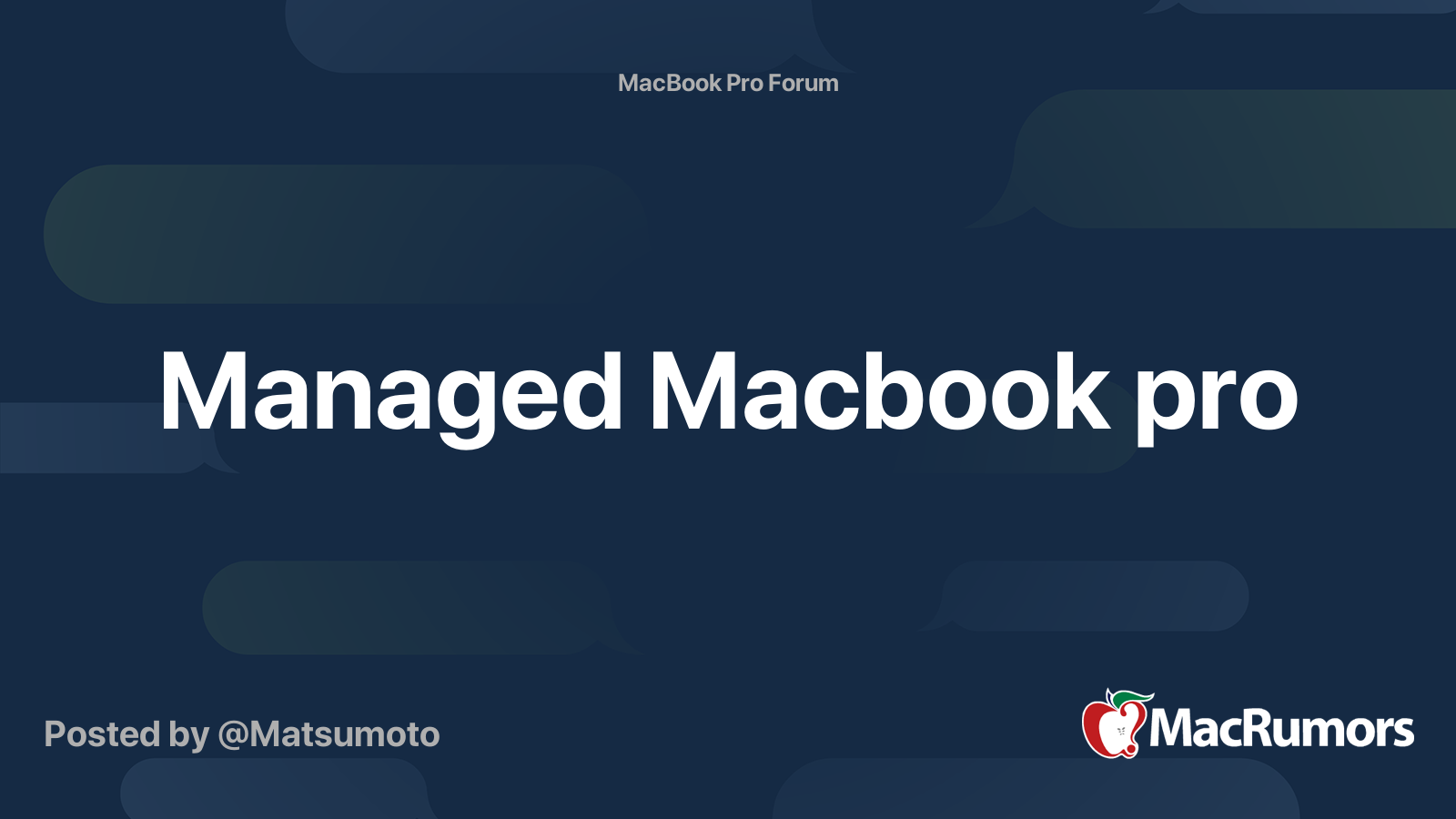 Managed Macbook pro | MacRumors Forums